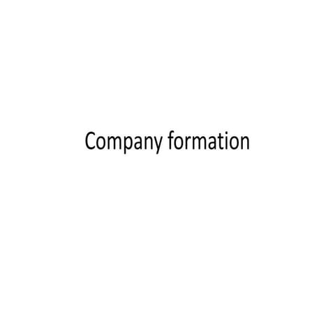 Company formation | PPT