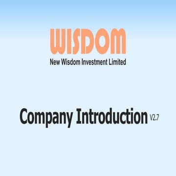 WISDOM Company introduction(v2.76) - Miner's Cap Lamp | PPTX