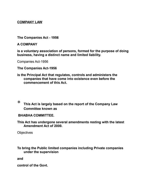 Company law introduction | PPT