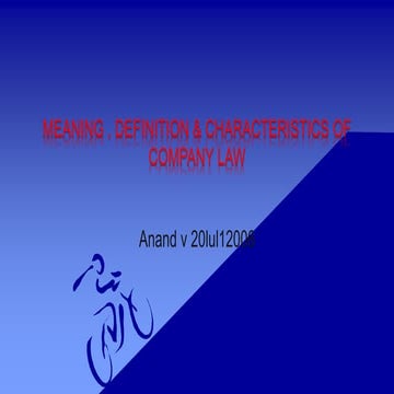 company law features of the company and case laws | PPTX