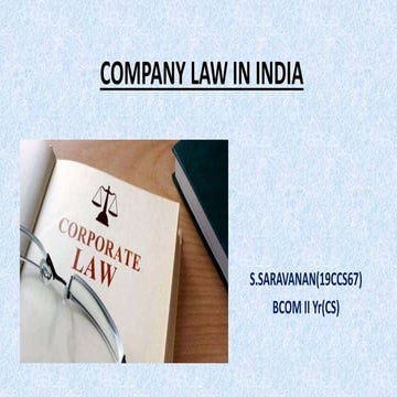 Company law in india | PPTX