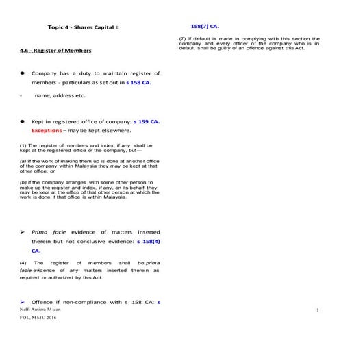 Company law share capital 2 | DOCX