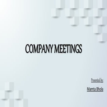 Requisites of a Valid Company Meeting | PPTX