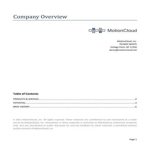 Company Overview 2013 | PDF