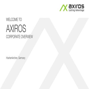 AXIROS | Company presentation 2020 | PDF