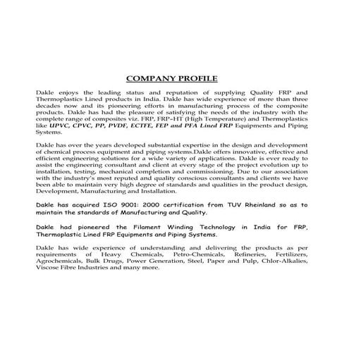 H.R Industries company profile | PDF