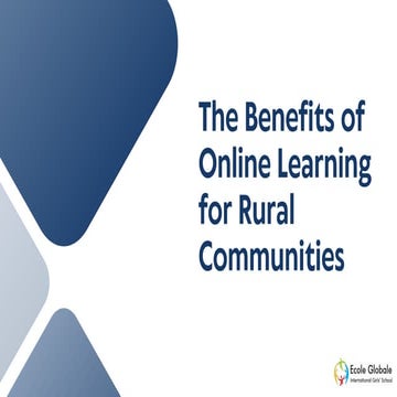 The Benefits of Online Learning for Rural Communities | PPT