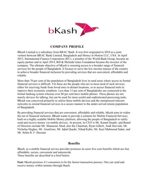 Management Information System on bkash | PDF