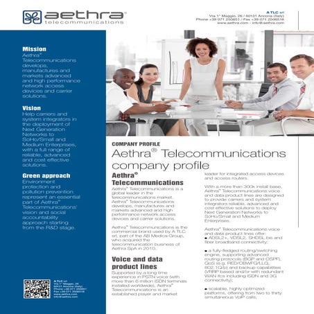 Aethra Telecommunications company profile | PDF