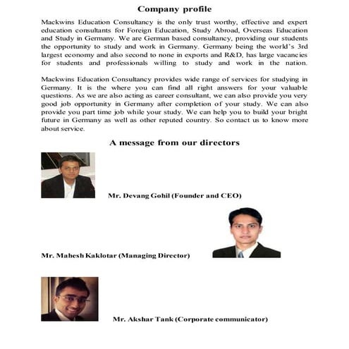 Company Profile - Mackwins Education | DOCX