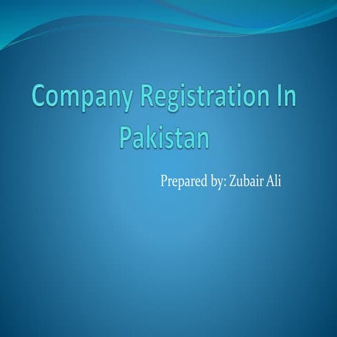 Company registration in pakistan | PPTX