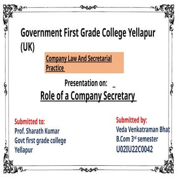 company Secretary.pptx company Secretary role and responsibilities | PPTX