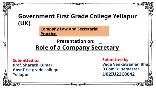 Duties of company secretary | PPTX