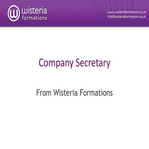The Role of a Company Secretary | PPTX