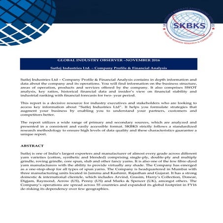 Ruby Mills Ltd- Company Profile & Financial Analysis | PDF