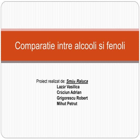 Comparatie intre alcooli si fenoli | PPTX