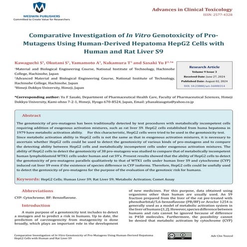 Comparative Investigation of In Vitro Genotoxicity of ProMutagens Using ...