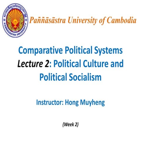 Comparative-Politics focus on Political culture and socialization | PDF