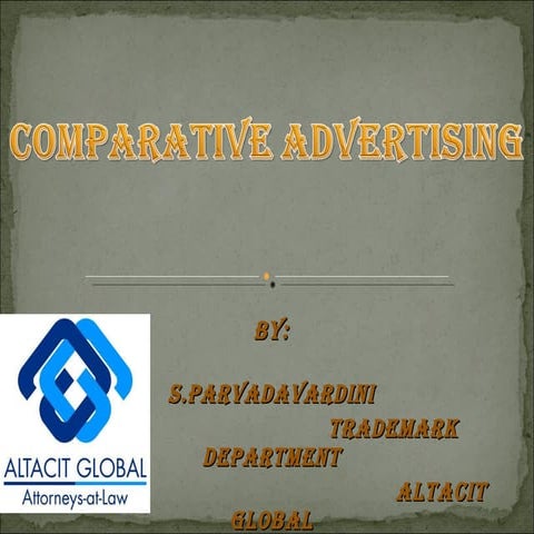 Comparative advertising 1 | PPT
