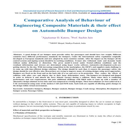 Comparative Analysis of Behaviour of Engineering Composite Materials ...