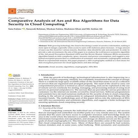 Comparative Analysis Of Aes And Rsa Algorithms For Datapdf 