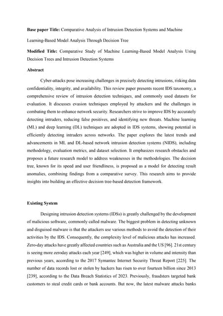 Comparative Analysis Of Intrusion Detection Systems And Machine