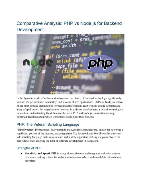 Comparative Analysis Php Vs Nodejs For Backend Developmentpdf 4478