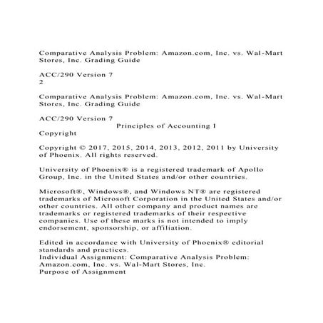 Comparative Analysis Problem Amazon.com, Inc. vs. Wal-Mart Stor.docx