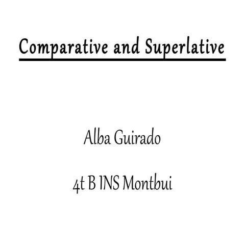 Comparative and superlatives | PPT