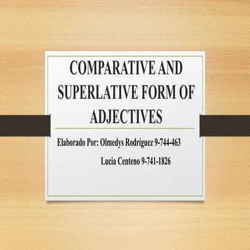 Comparative and superlatives form of adjectives | PPTX