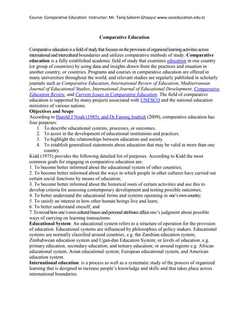 COMPARATIVE EDUCATION.pptx | Education