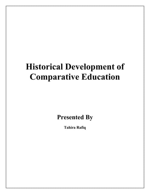Definition and purpose of comparative education. | PDF | Education