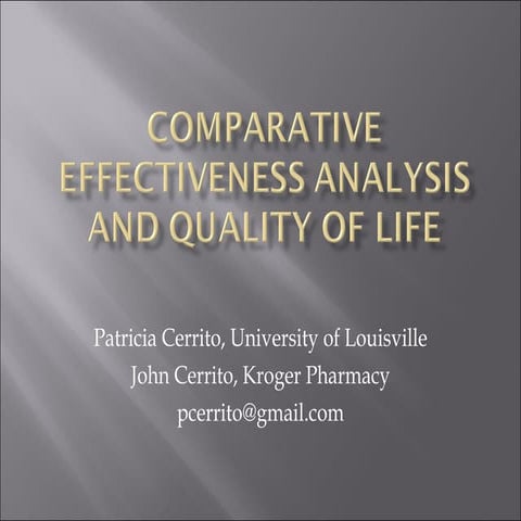 Comparative effectiveness analysis and quality of life(2) | PPT