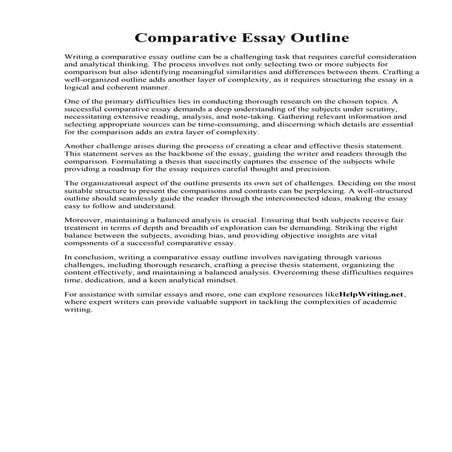 Comparative Essay Outline | PDF