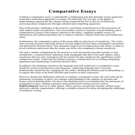 Comparative Essays. . Comparative Essay - A-Level English - Marked by ...