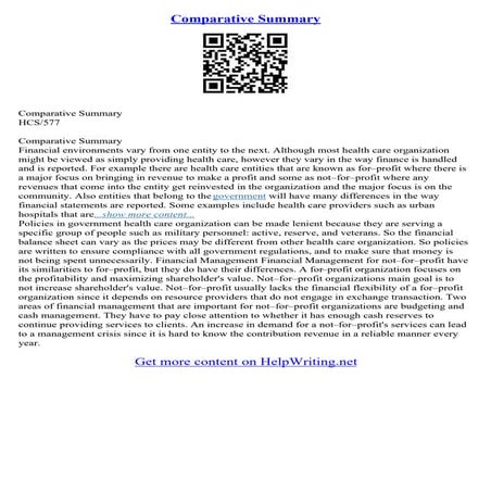 Comparative Essay Samples | PDF