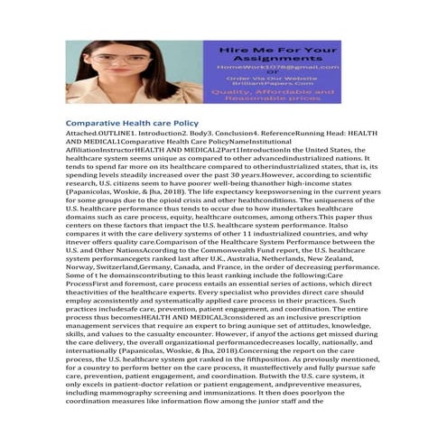 Comparative Health care Policy.docx