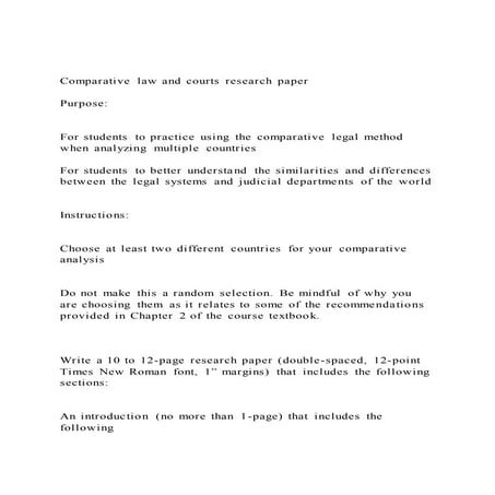 Comparative law and courts research paperPurposeFor s | DOCX