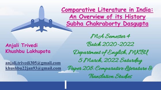 Comparative Literature in India by Amiya dev.pptx
