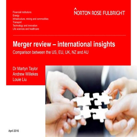 Merger review - International insights - April 2016 | PPT