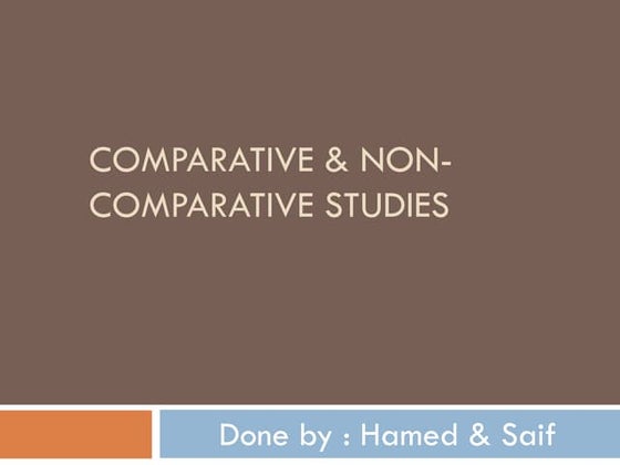 Comparative and non comparative study | PDF