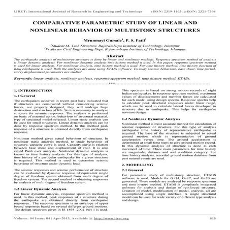 Comparative parametric study of linear and nonlinear behavior of ...
