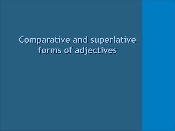Comparatives and Superlative - Concept Map | PPT