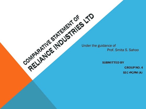 Analysis of financial statement reliance industries | PPTX