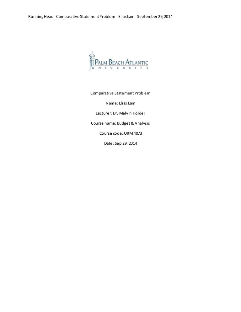 Comparative Statement Problem comparative-statement-problem