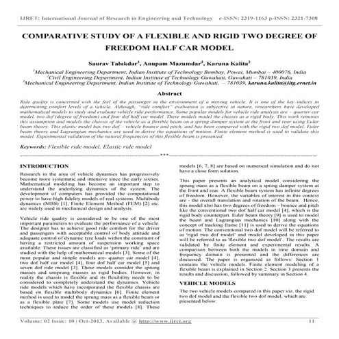 Comparative study of a flexible and rigid two degree of freedom half ...