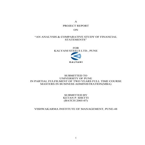 Comparative study of financial statements | PDF