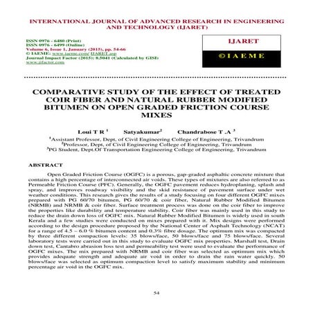 COMPARATIVE STUDY OF THE EFFECT OF TREATED COIR FIBER AND NATURAL ...