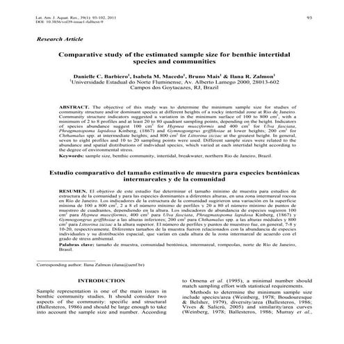 Marine Ecology lab report sample | PDF