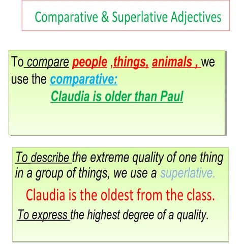Comparative & superlative adjectives | PPT